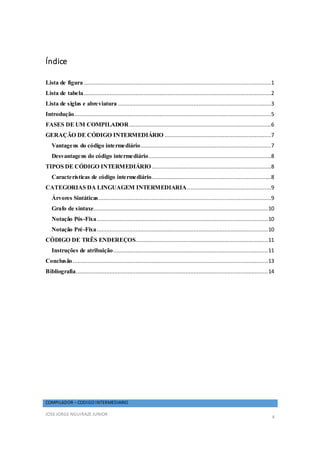 Fases de um compilador | DOCX