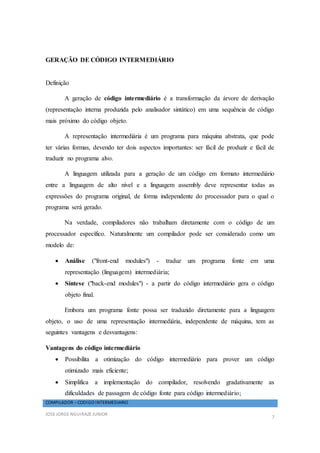 Fases de um compilador | DOCX