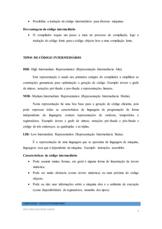Fases de um compilador | DOCX