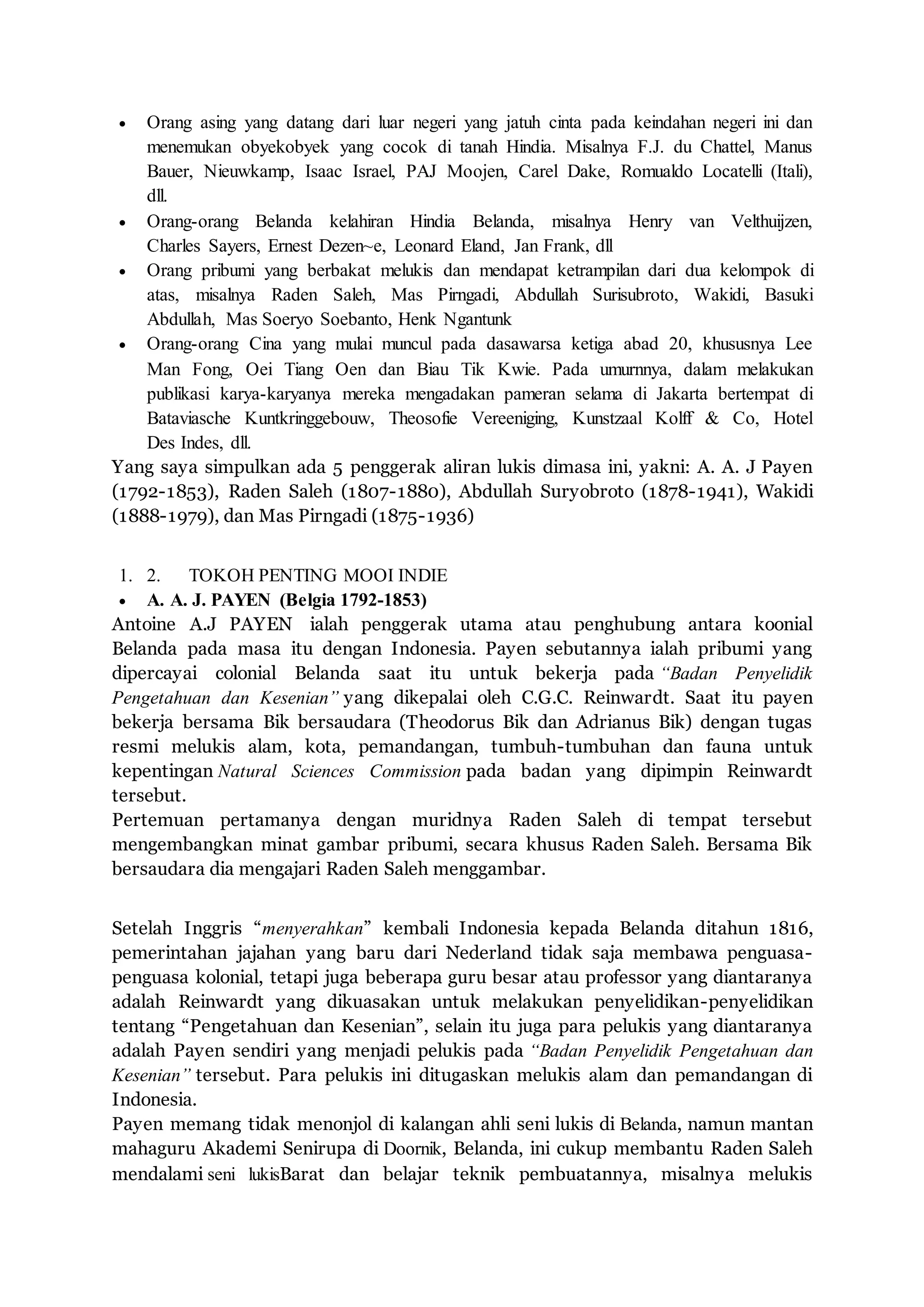 Fase Sejarah Perkembangan Senirupa Indonesia | DOCX