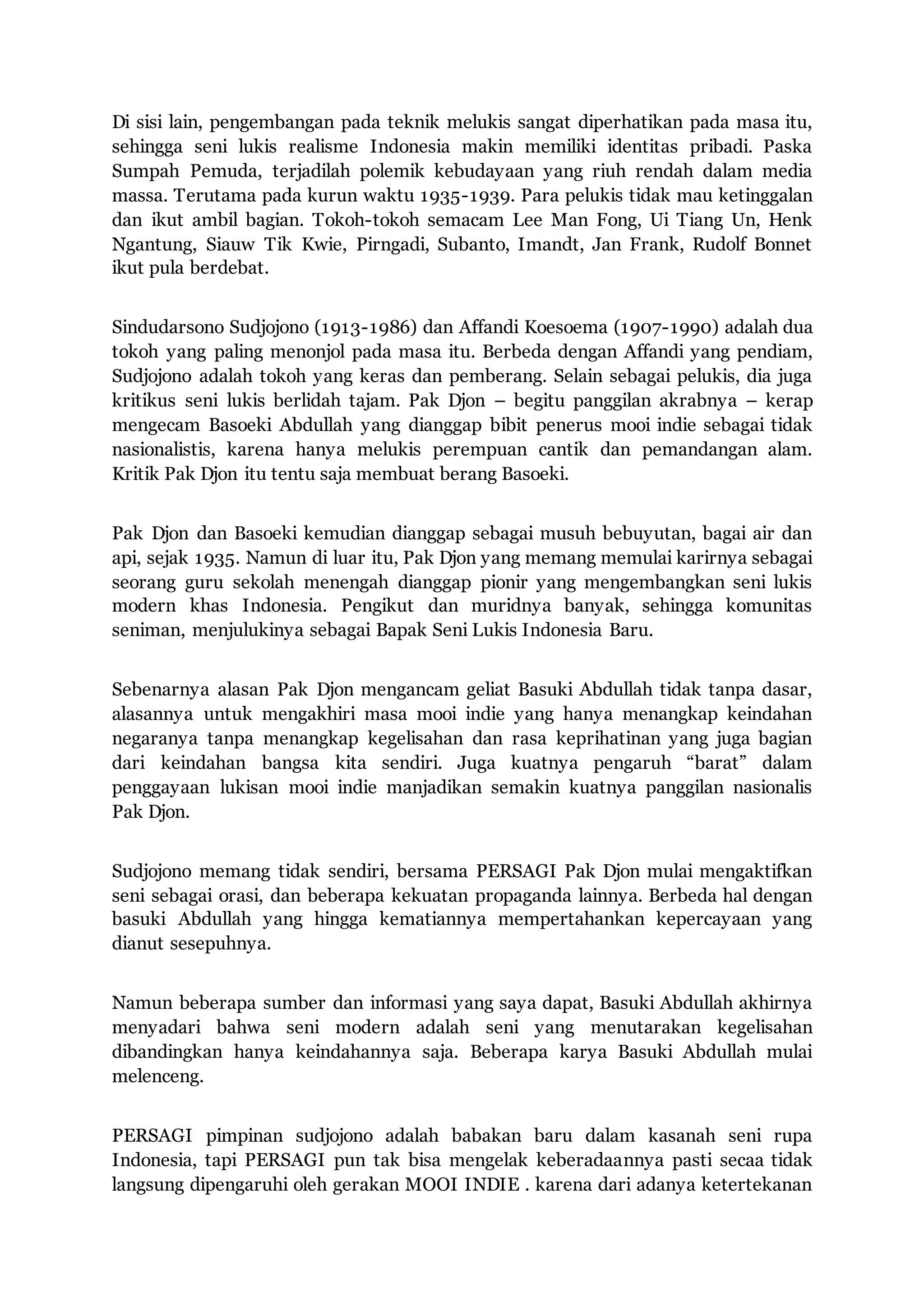 Fase Sejarah Perkembangan Senirupa Indonesia | DOCX