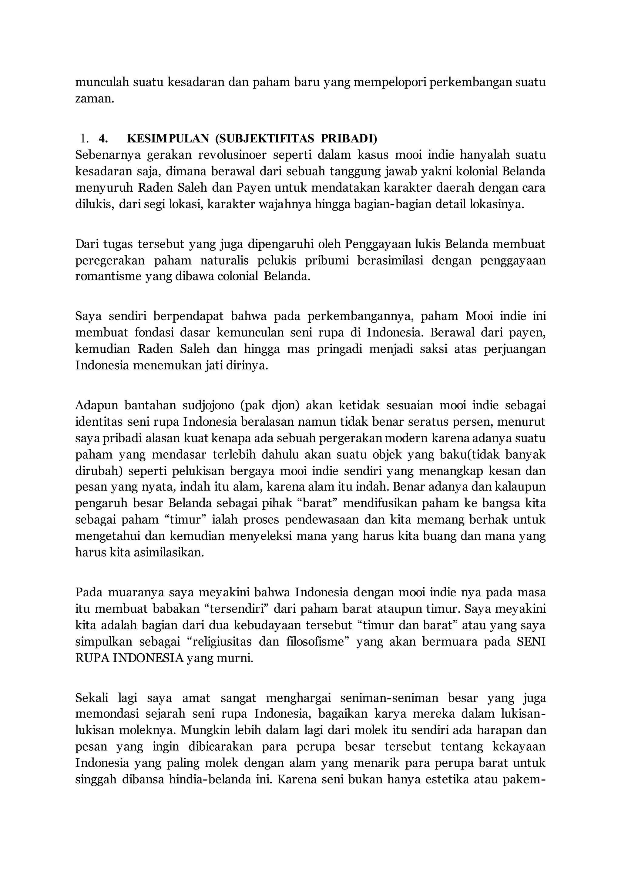 Fase Sejarah Perkembangan Senirupa Indonesia | DOCX