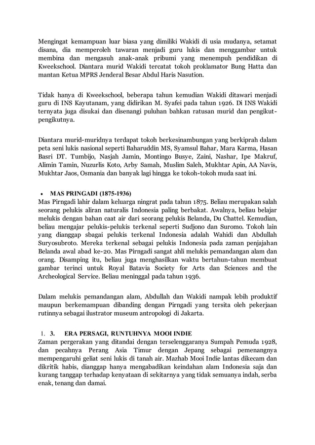 Fase Sejarah Perkembangan Senirupa Indonesia | DOCX