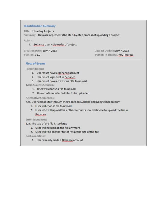 Use case narratives | DOCX