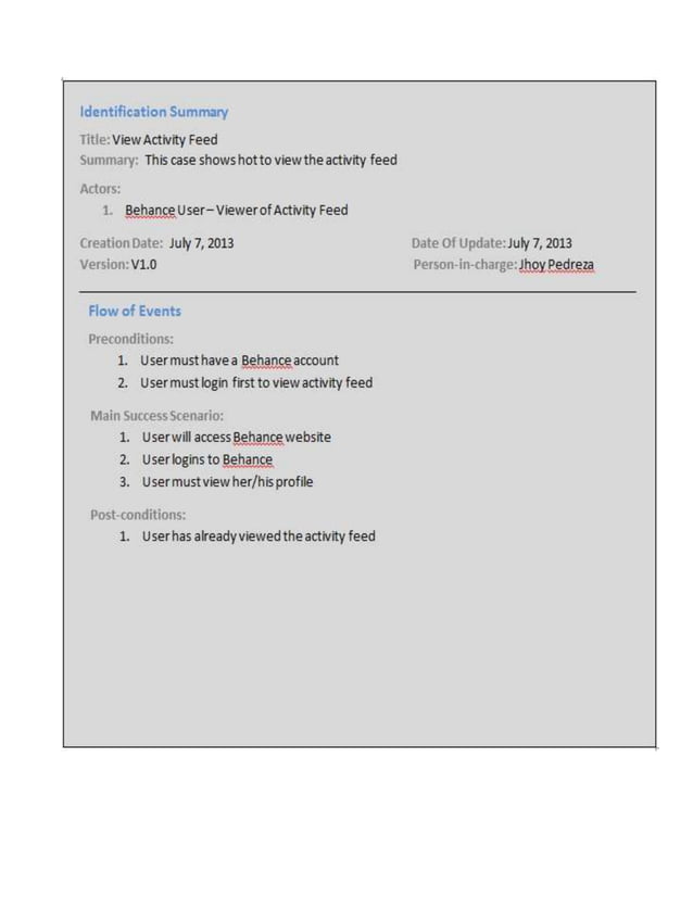 Updated Use Case Narratives | DOCX