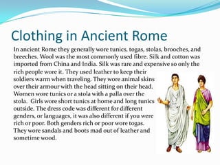 Fashion and clothing in ancient civilisations | PPTX