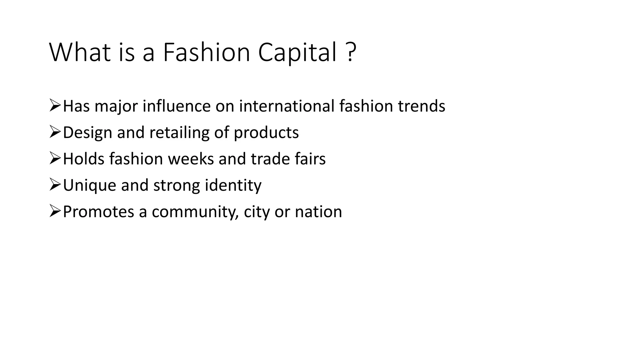 Fashion Capitals | PPTX