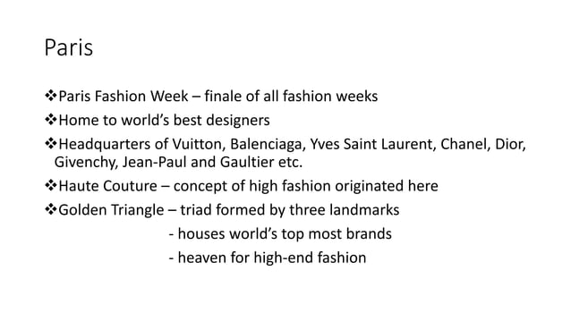 Fashion Capitals | PPTX