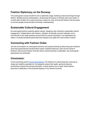 Transforming Cultural Diversity into Wearable Art | PDF