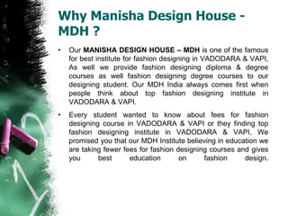 MANISHA DESIGN - FASHION DESIGNING COURSE VAPI VADODARA | PDF