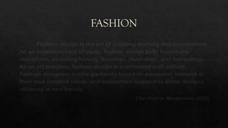 FASHION DESIGN: FUNDAMENTAL PRESENTATION | PPTX