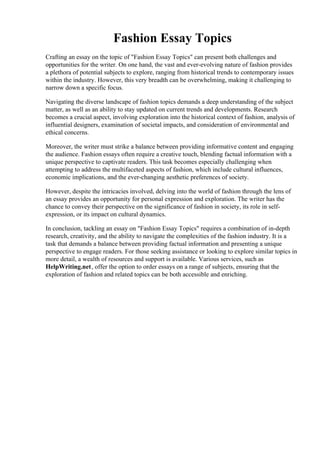 Fashion Essay Topics.pdf