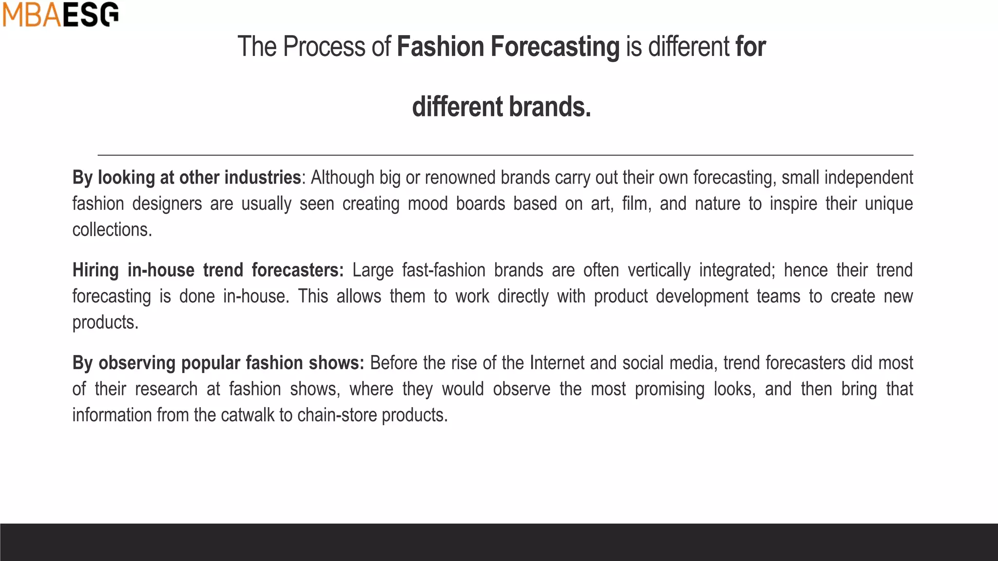 Fashion forecasting process | PPT
