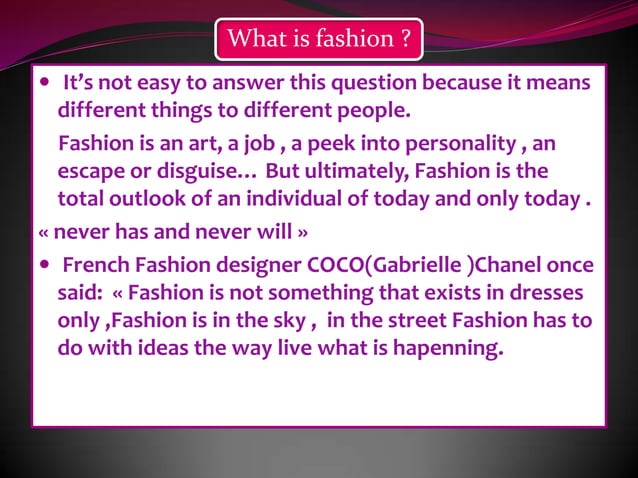 Fashion | PPTX | Celebrity Style | Pop Culture