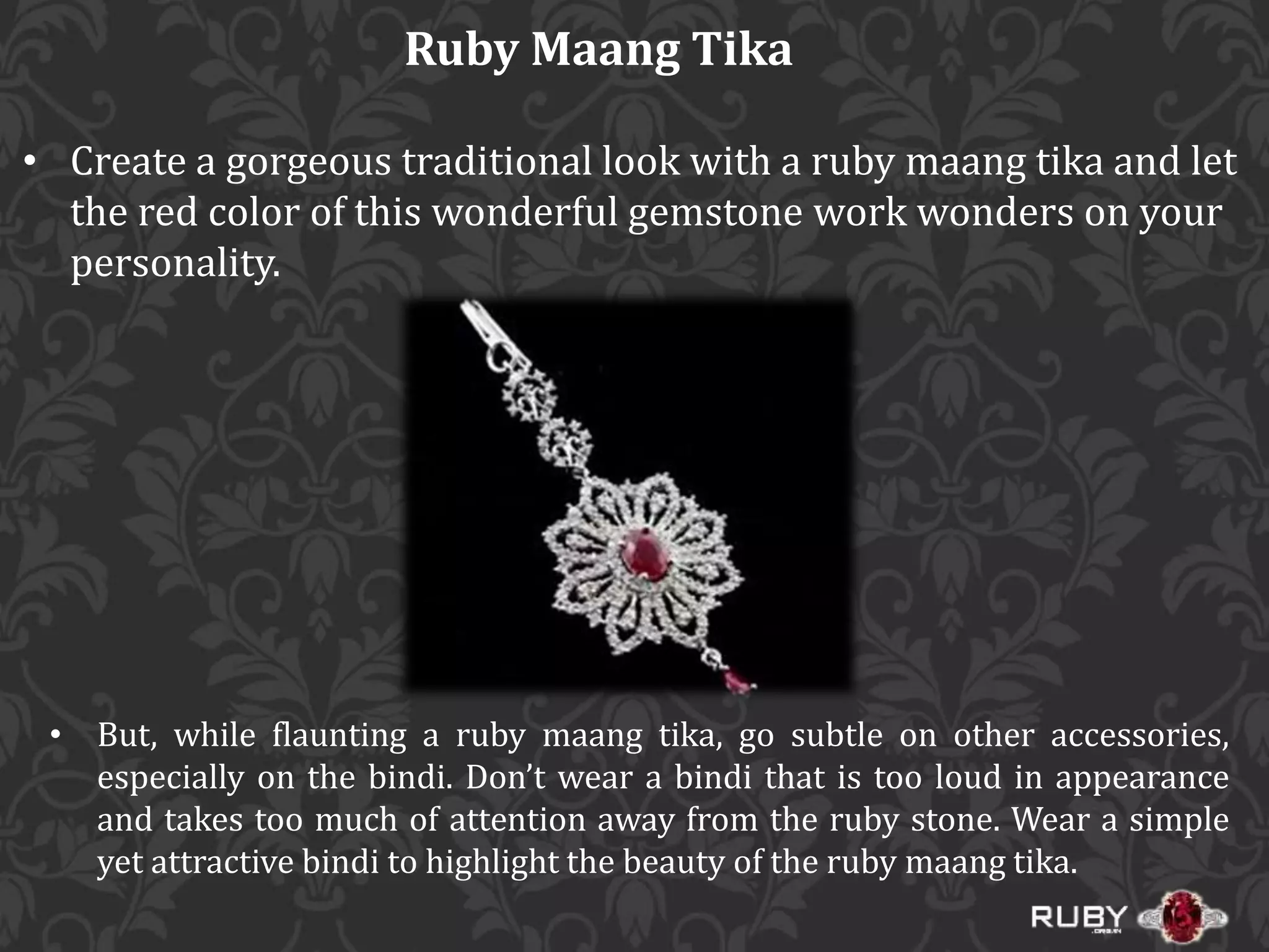 Fashion guide on how to style your ruby jewelry | PPT