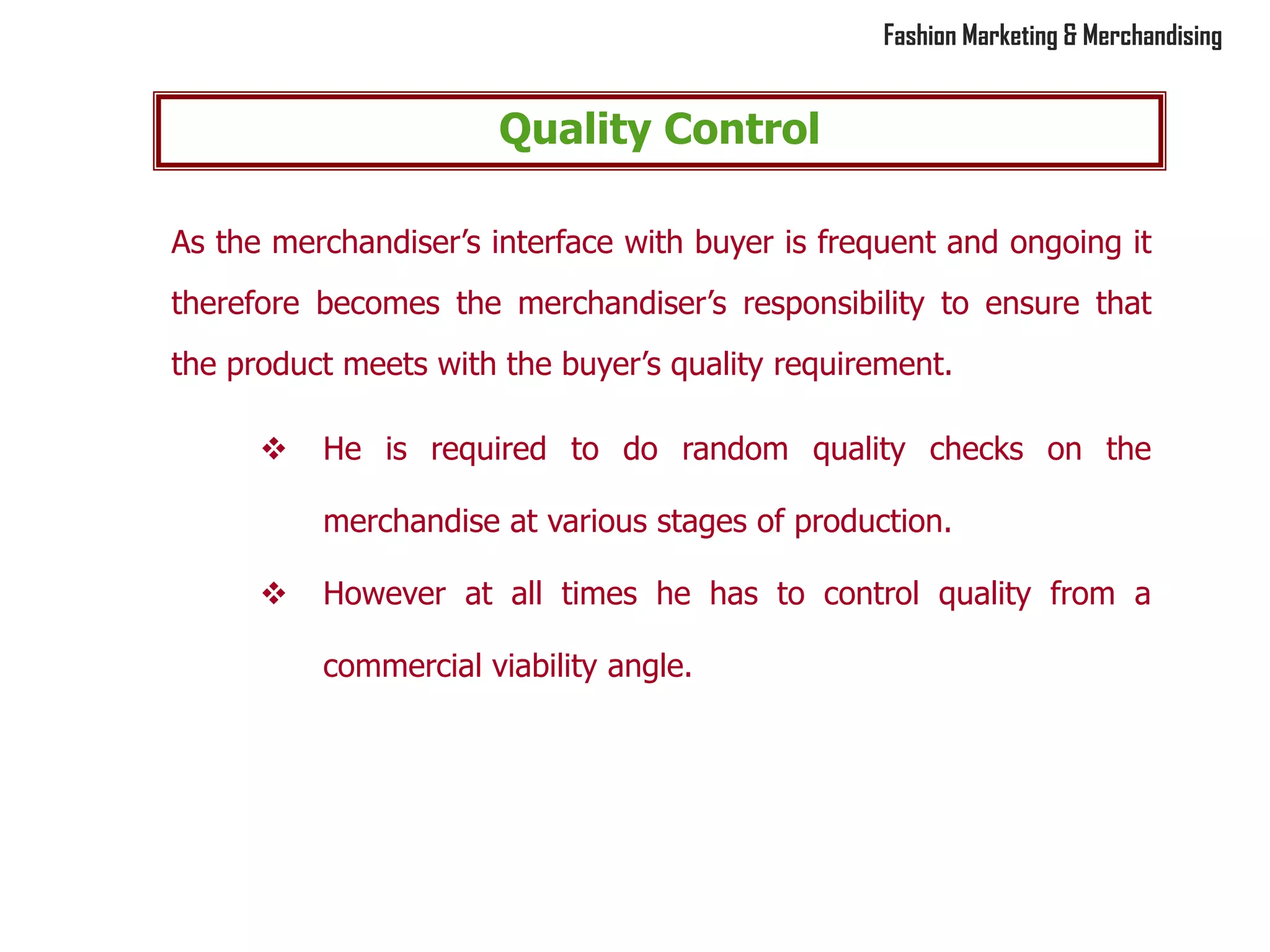 Roles & Responsibilities of Merchandiser in an Fashion industry | PDF