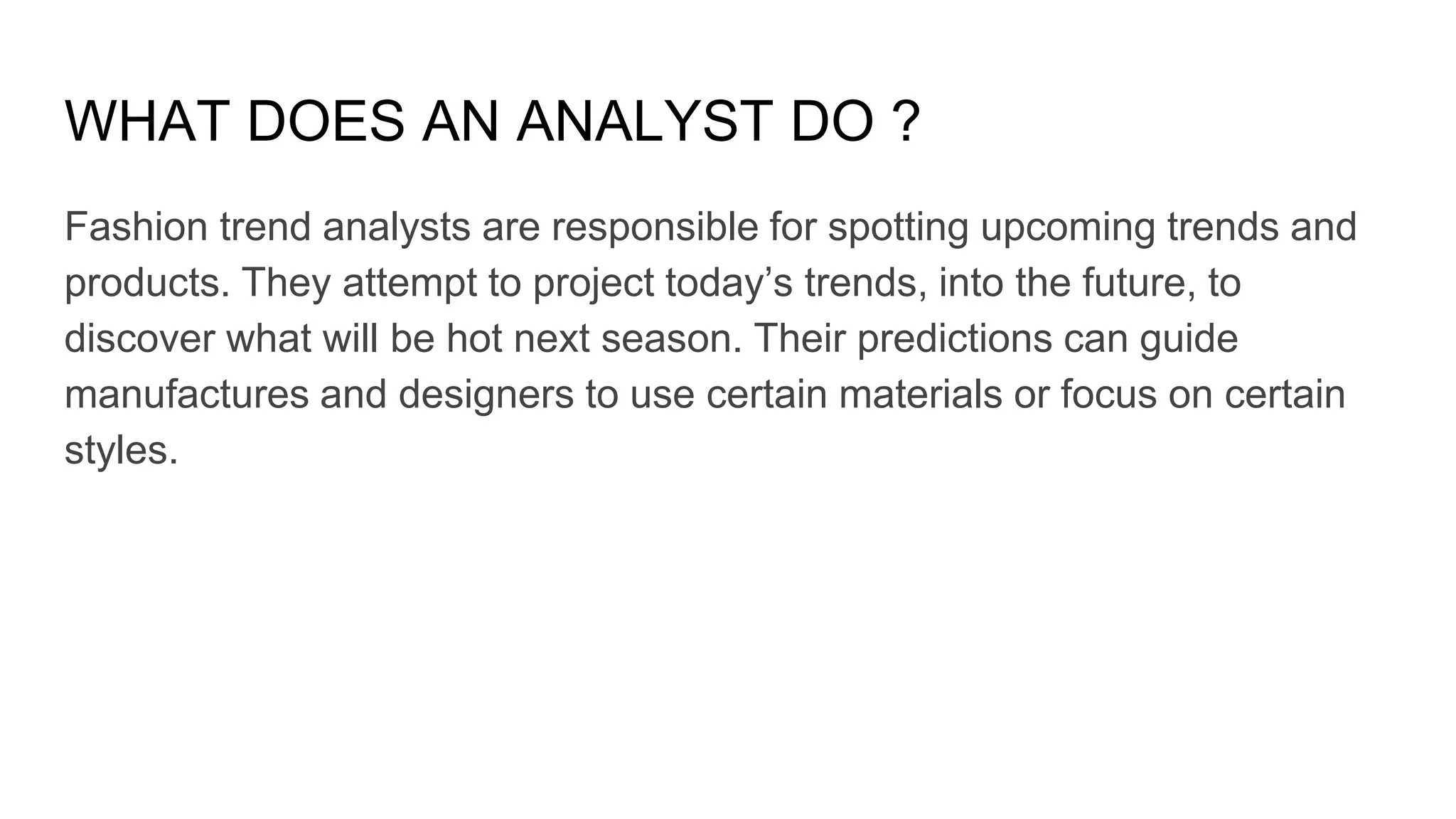 Fashion Trend Analysis | PPTX