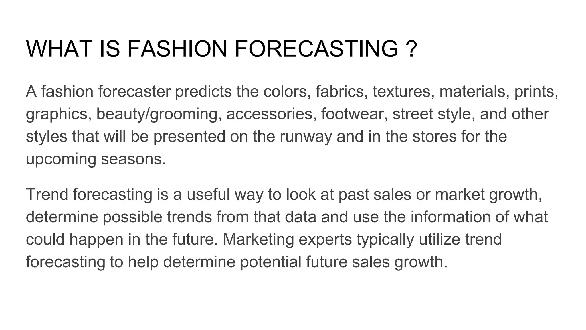 Fashion Trend Analysis | PPTX