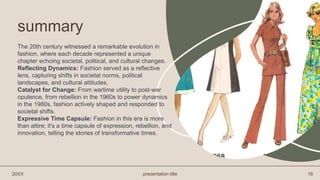 FASHION TREND IN 20TH CENTURY. for class 9pptx | PPTX