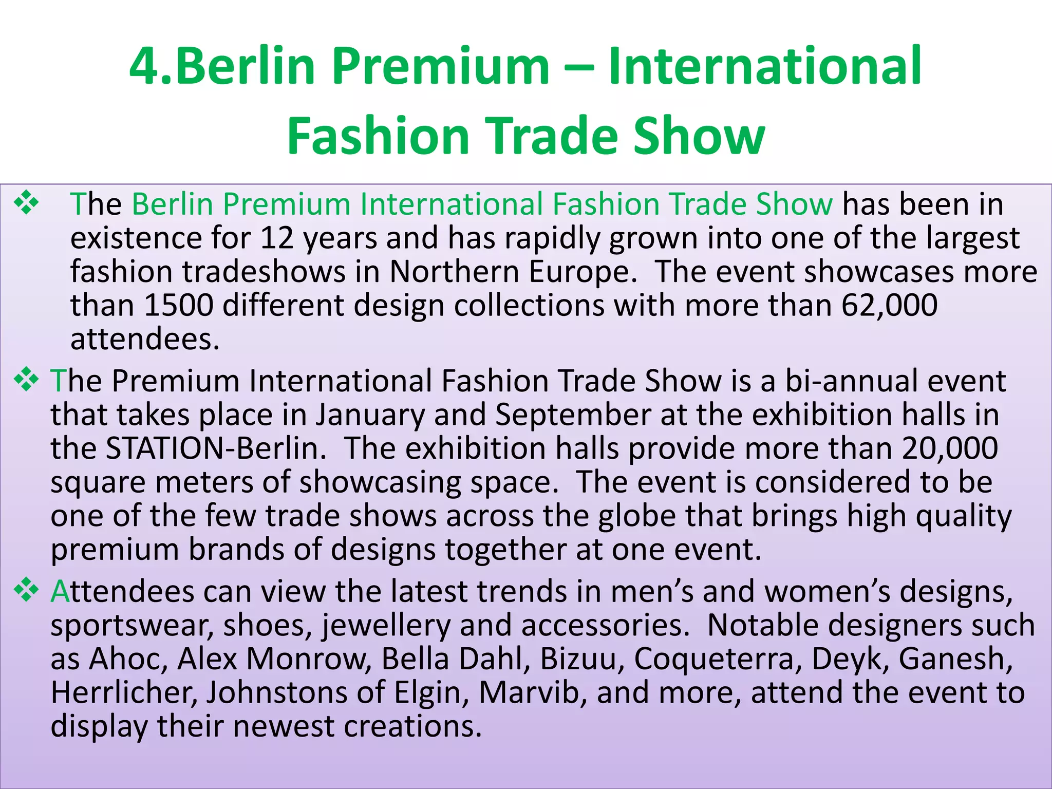 Top 10 of the Most Famous Fashion Events in the World | PPTX