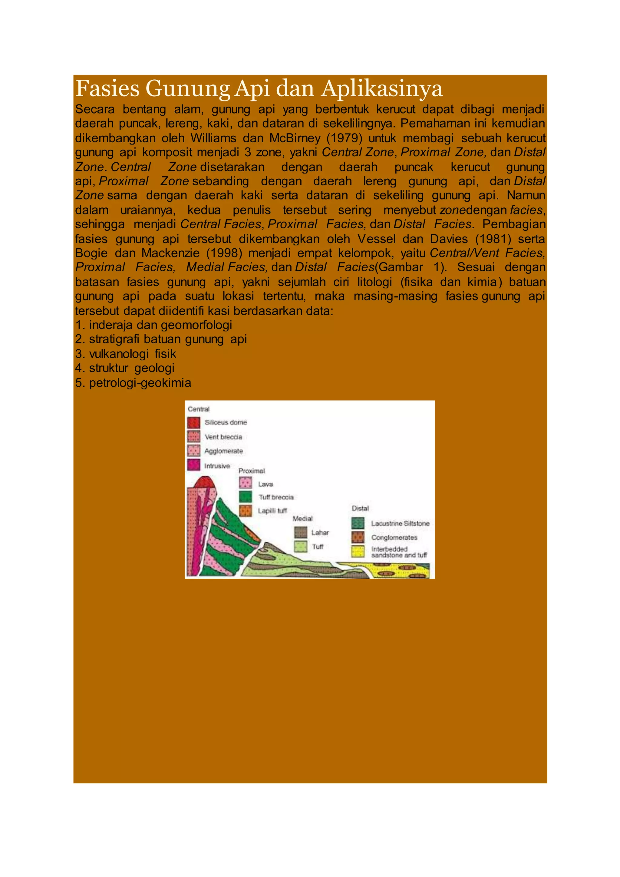 Fasies gunung api dan aplikasinya | DOCX