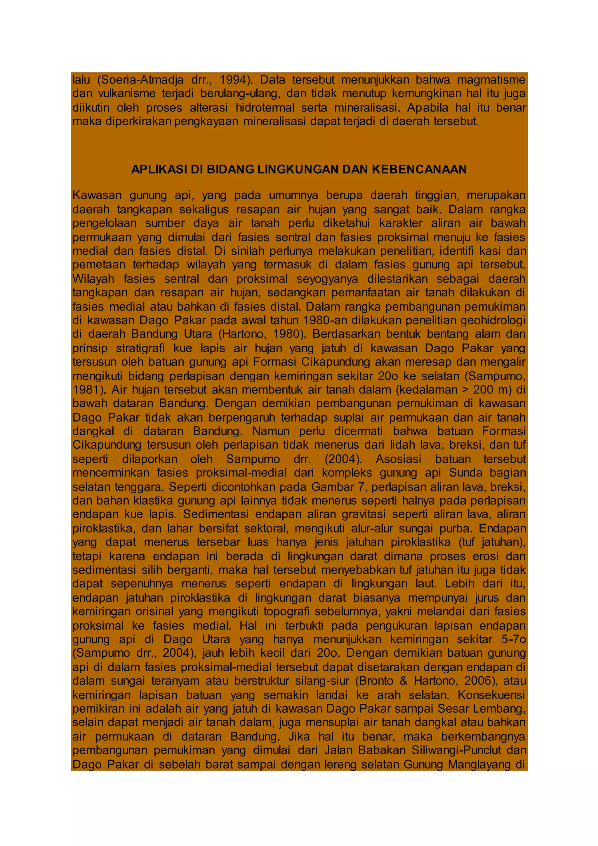 Fasies gunung api dan aplikasinya | DOCX