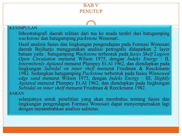 FASIES & LINGKUNGAN PENGENDAPAN BATUAN KARBONAT FORMASI WONOSARI-LOKASI ...