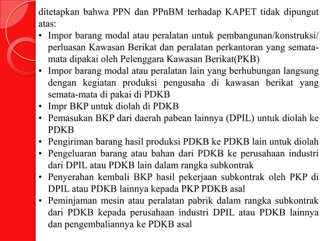 Fasilitas di bidang PPN dan PPnBM | PPTX