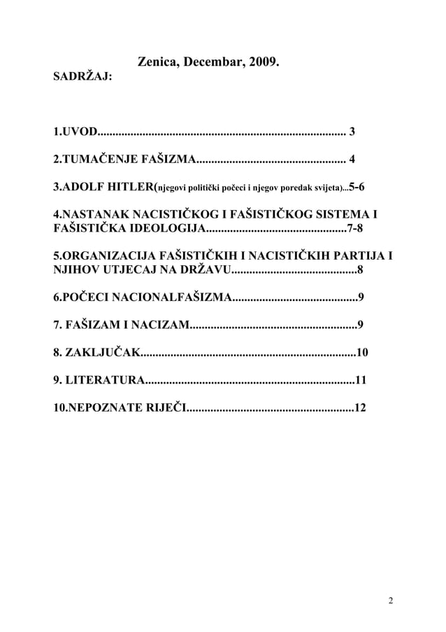 Fasizam i nacizam kao retrogradne politicke ideologije | DOC