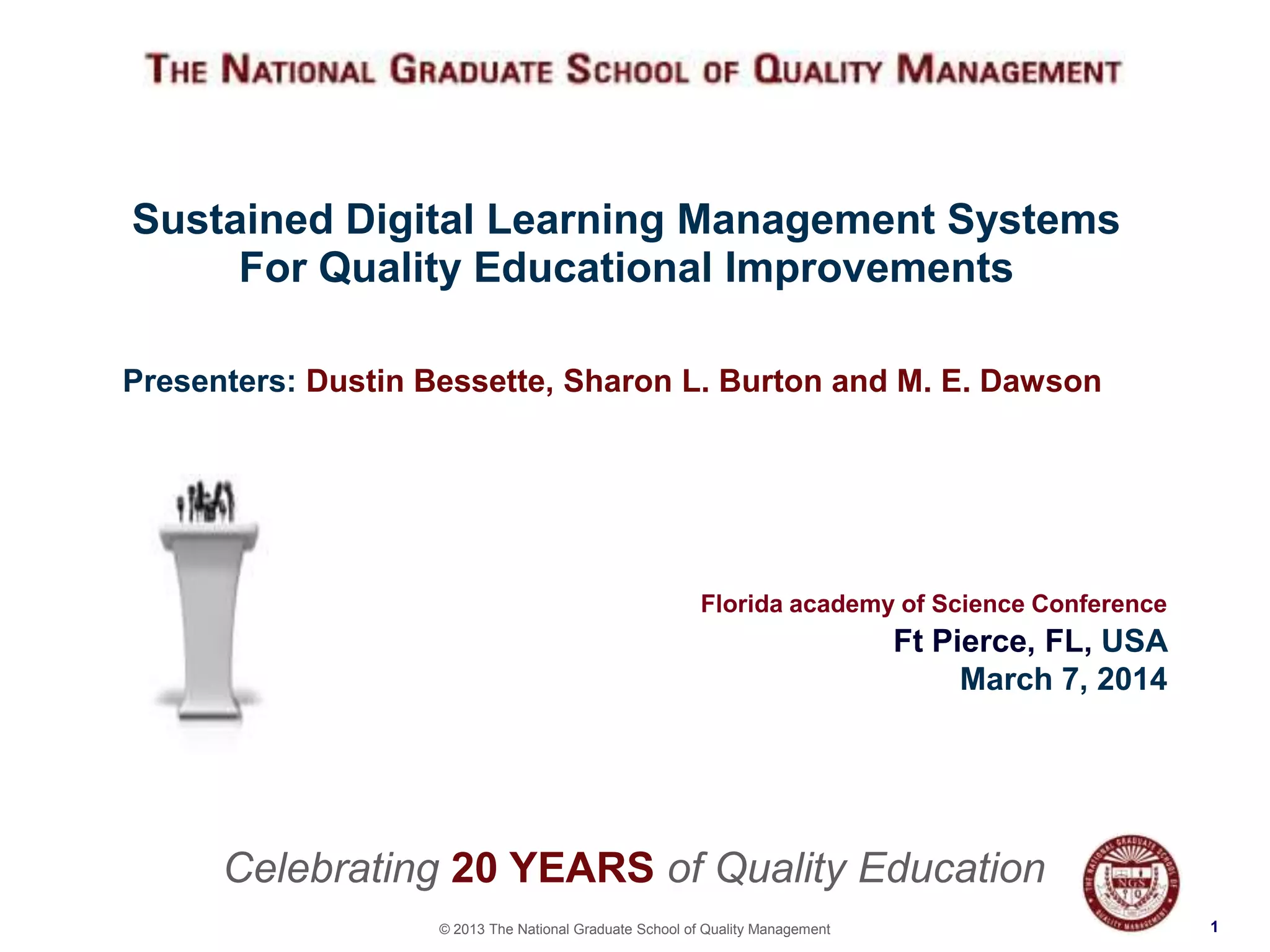 Sustained Digital Learning Management Systems For Quality Educational ...