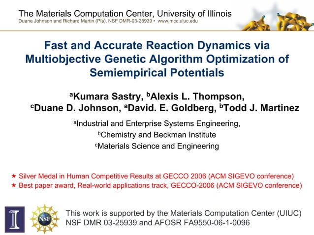 Fast and accurate reaction dynamics via multiobjective genetic algorithm optimization of ...
