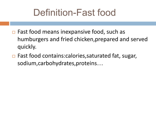 Fast food-1 (Түргэн хоол) | PPT