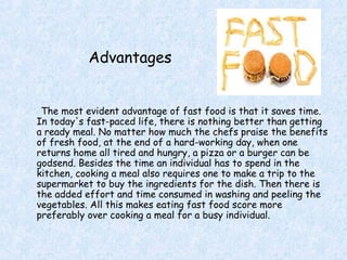 Fast food-benefits and health risks | PPT