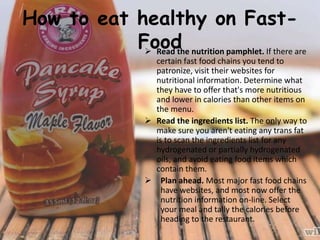 Fast food benefits and health risks | PPTX