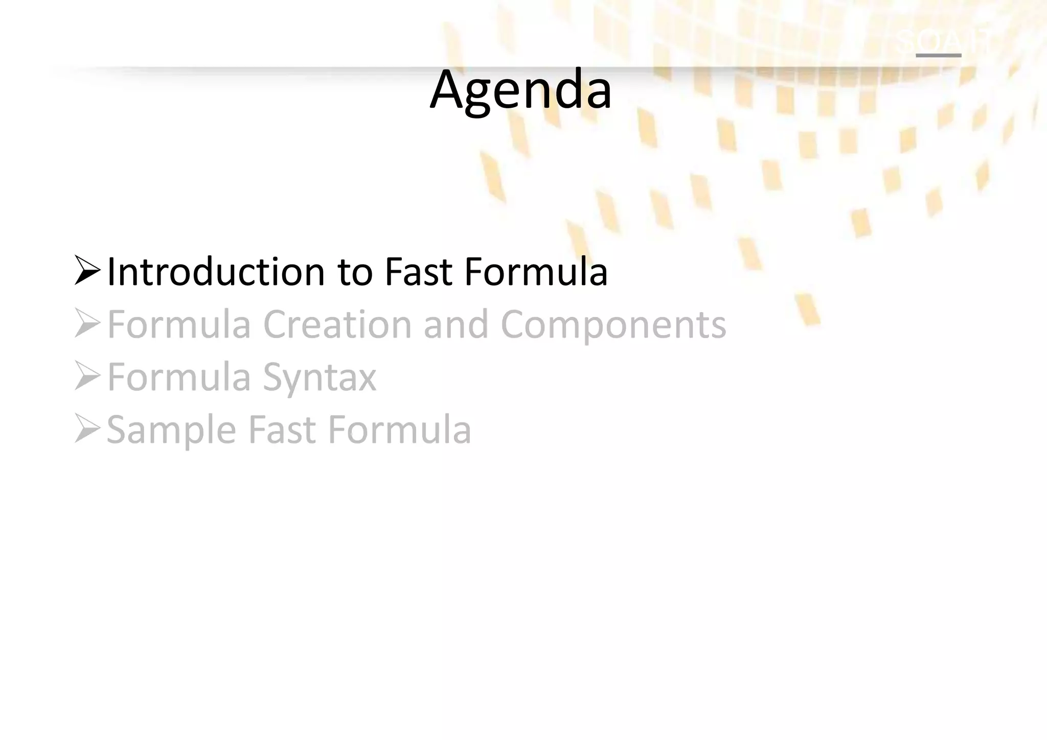 Fast Formula In Oracle Cloud Hcmpptx Databases Computer Software And Applications