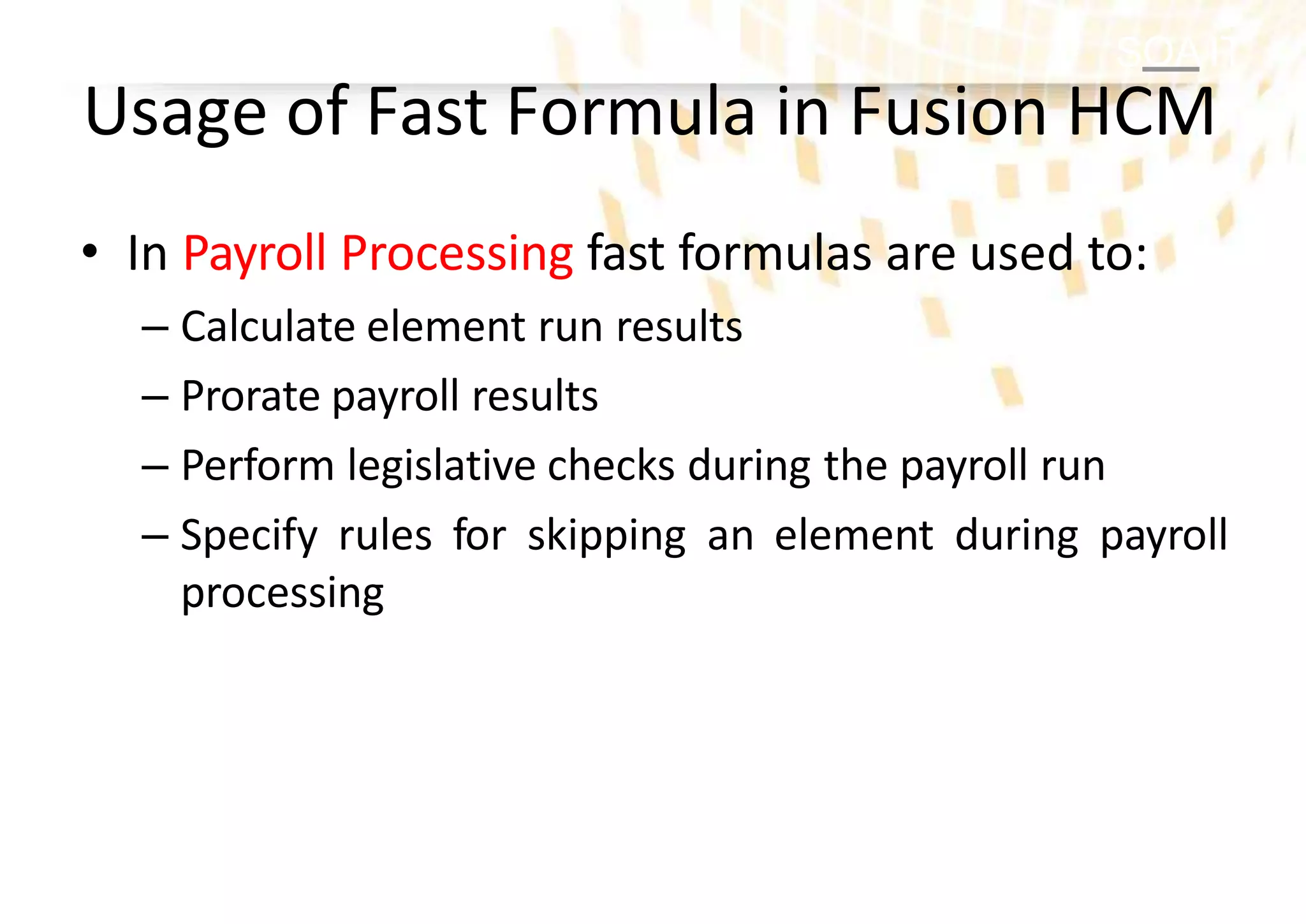 Fast Formula In Oracle Cloud Hcmpptx