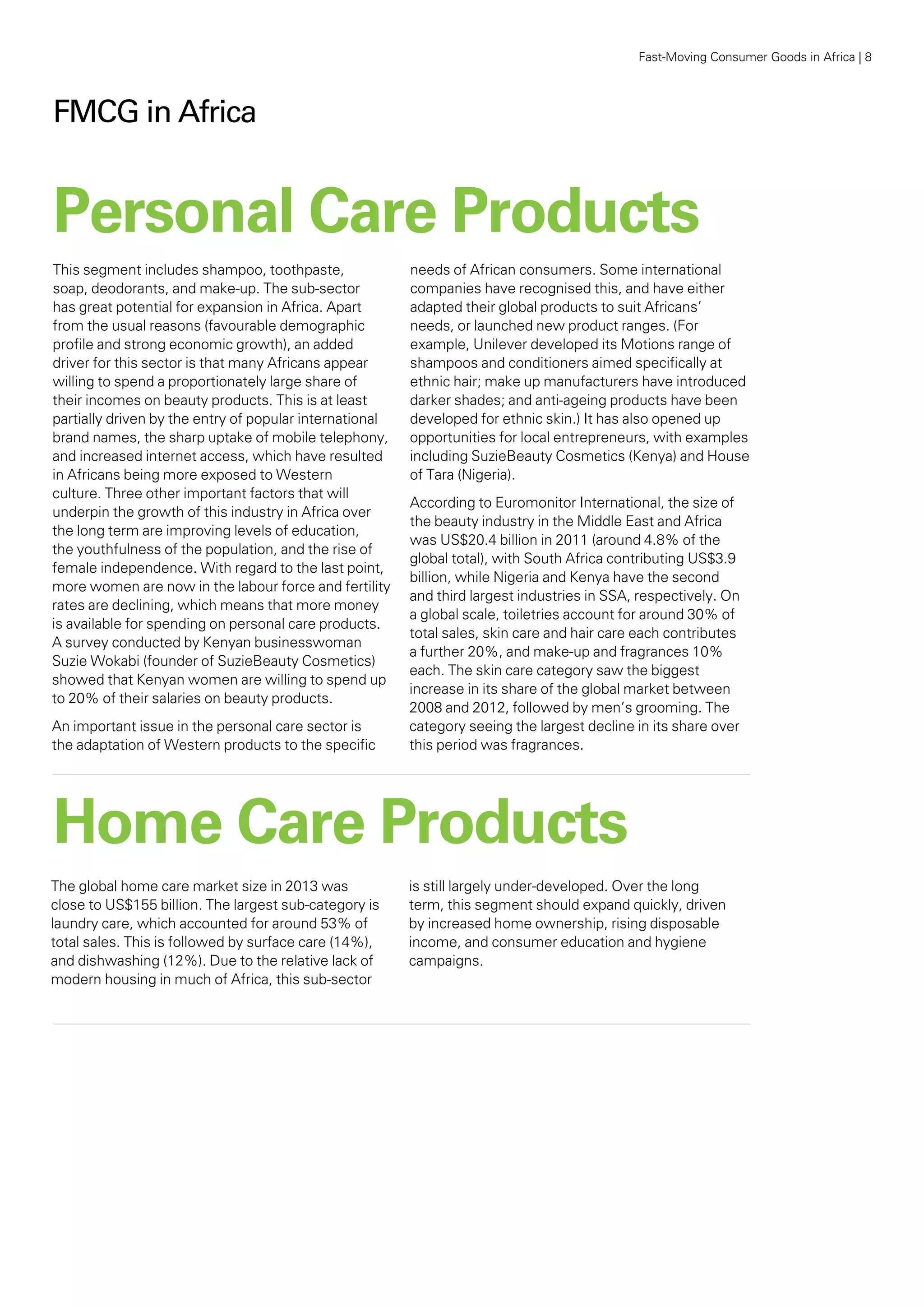 FMCG in Africa | PDF