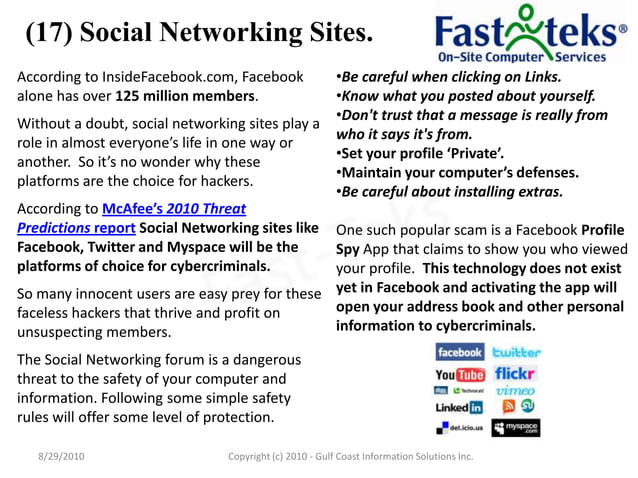 Fast-Teks 20 ways to protect your computer | PPTX