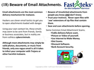 Fast-Teks 20 ways to protect your computer | PPTX