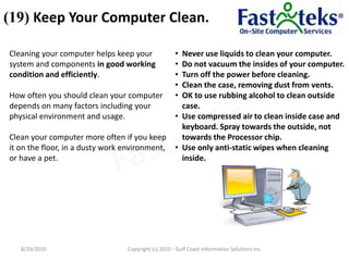 Fast-Teks 20 ways to protect your computer | PPTX