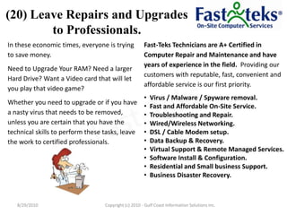 Fast-Teks 20 ways to protect your computer | PPTX