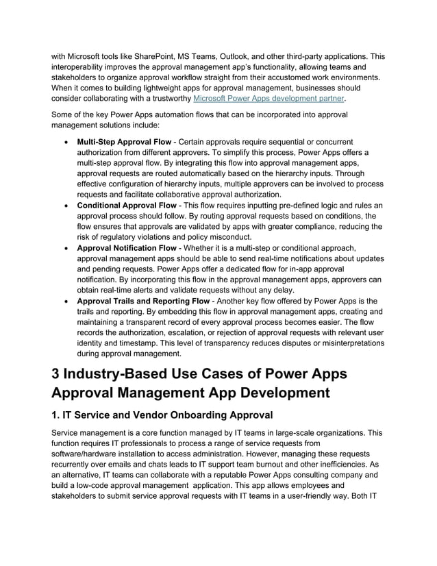 Catapulting Approval Workflow Efficiency with Power Apps Development | PDF