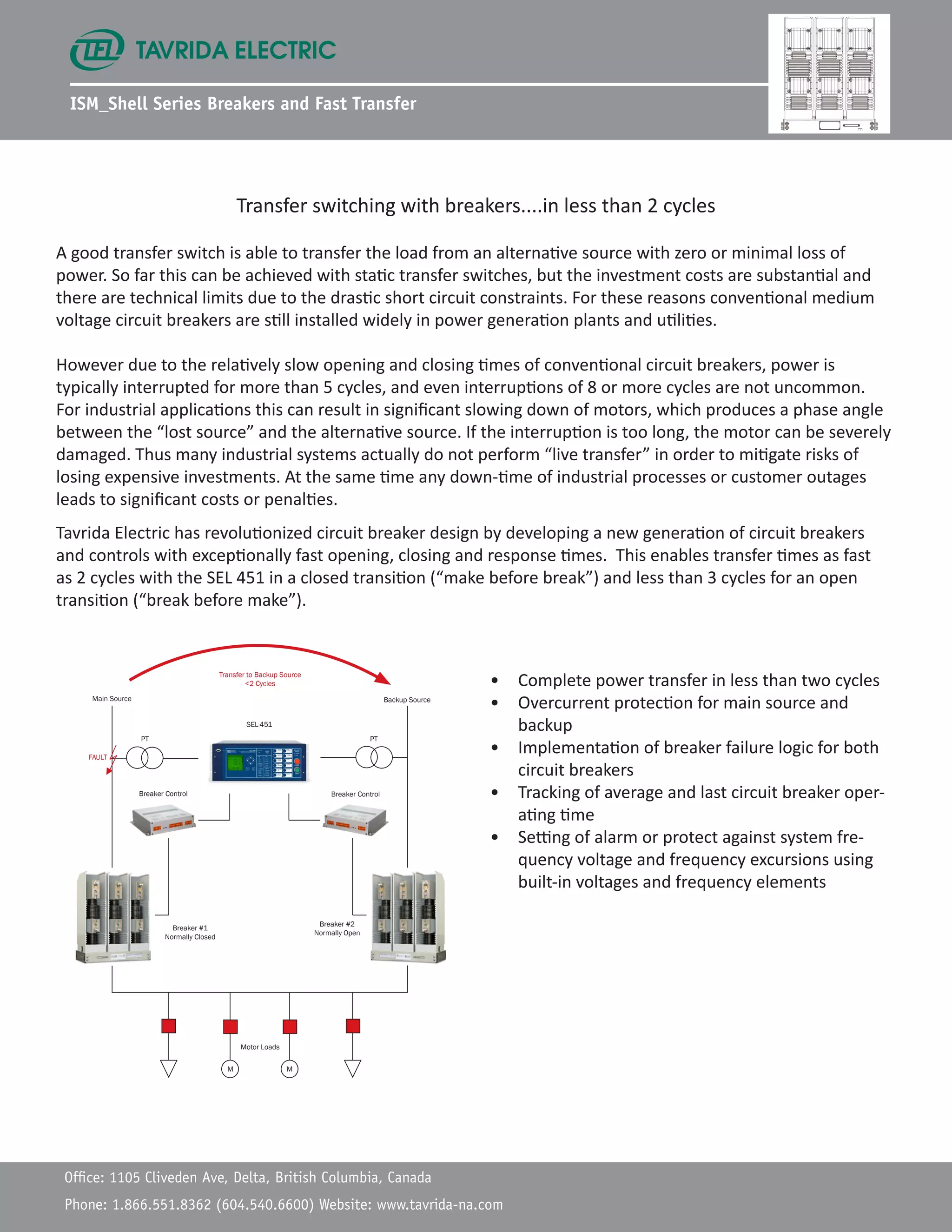 Transfer Switching with Breakers ... In Less Than 2 Cycles | PDF