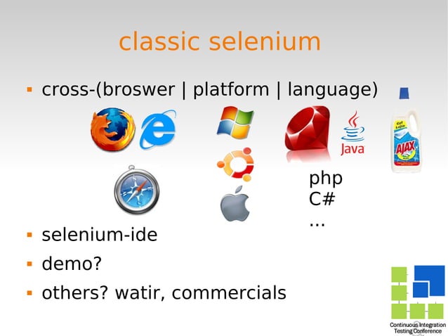 Fast Web Acceptance Testing With Selenium Grid Ppt