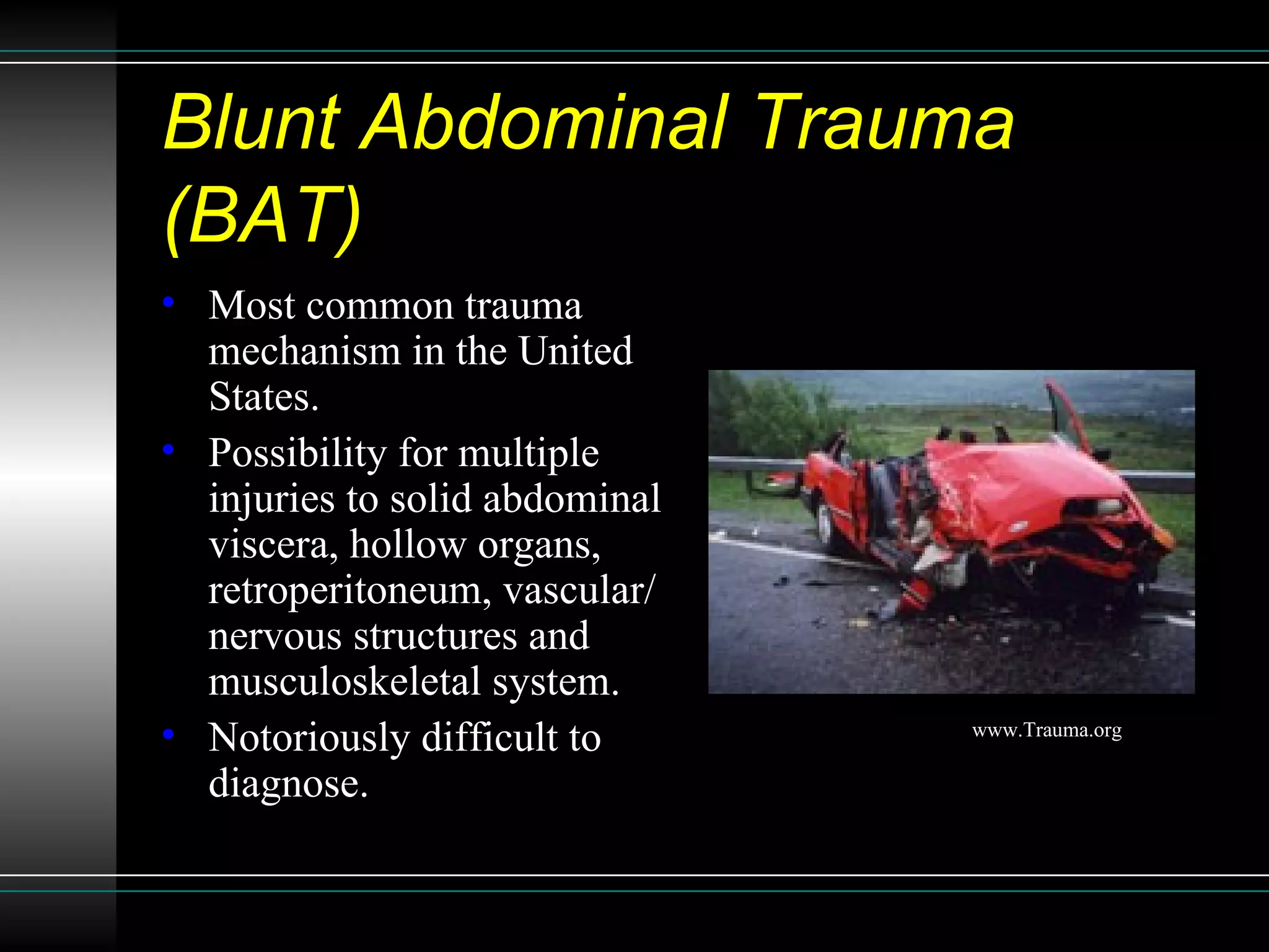 Sonographic Assessment of Blunt Abdominal Trauma in the Emergency ...