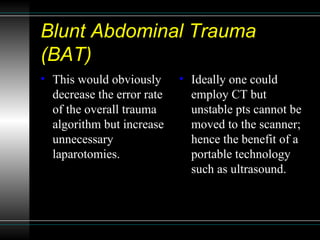 Sonographic Assessment of Blunt Abdominal Trauma in the Emergency ...
