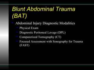 Sonographic Assessment of Blunt Abdominal Trauma in the Emergency ...