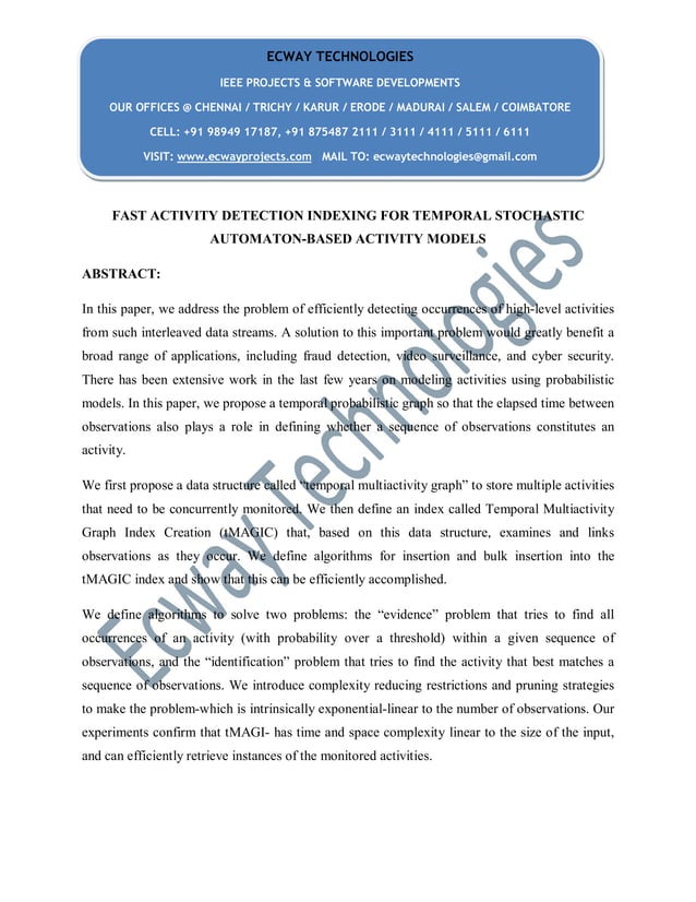 Fast activity detection indexing for temporal stochastic automaton based activity models | PDF