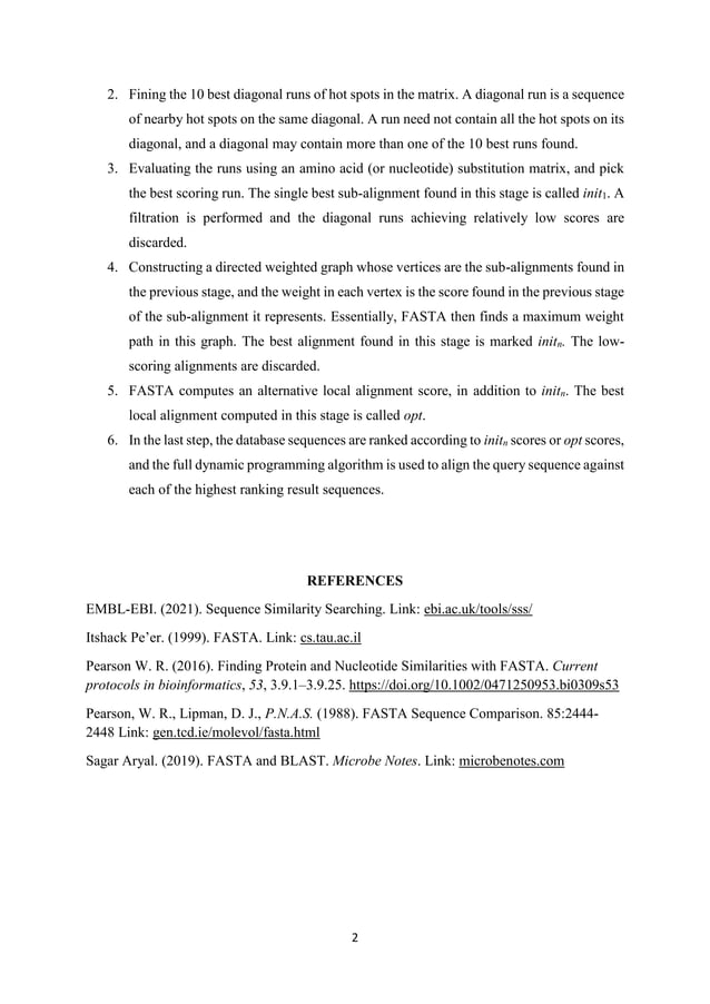 FastA HOMOLOGY SEARCH ALGORITHM | PDF | Biological Sciences | Science