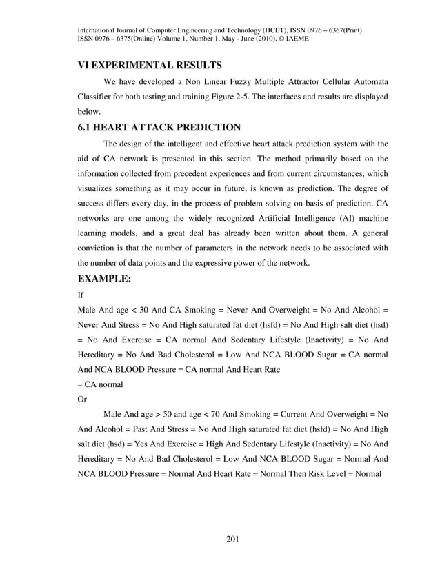 Fast and effective heart attack prediction system using non linear cellular automata | PDF